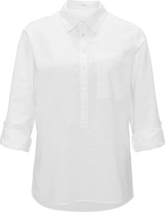 OPUS Damen Langarmbluse | Leinenbluse FREPPA White, 44