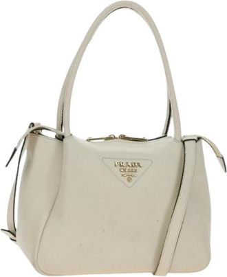 Prada Sac &agrave; main vintage en cuir pr&eacute;-poss&eacute;d&eacute; - Femme - Pre-owned - Blanc - Taille: ONE Size