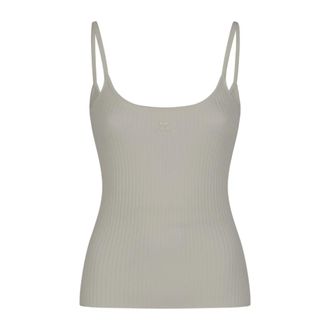 Courr&egrave;ges Femme, Tops, Blanc, Taille: 36 FR Reedition Knit Tank Top