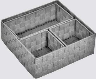 axentia Badezimmer-Körbchen, grau, S, M, L