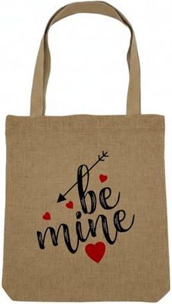 Fabulous Sac Shopping Tote Bag Aspect Lin - Be Mine Amour Fiancee Mariage Mariee - Sac de Courses Toile Epaisse 360g Beige Naturel Cabas Port&eacute; Epaule Solide Im