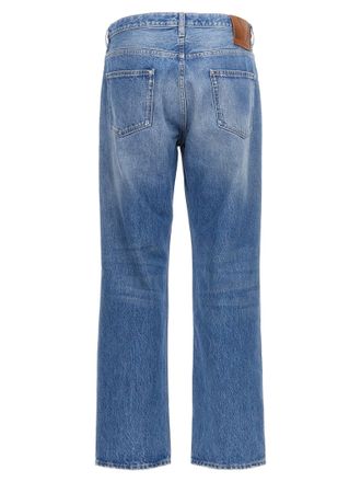 Valentino Garavani Mens Blue Cotton Straight-Leg Jeans Clothing