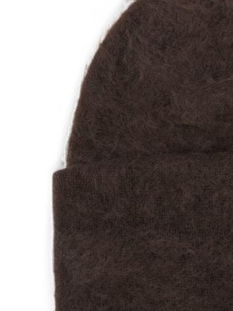 Soft Goat Brushed Knit Beanie - Brown