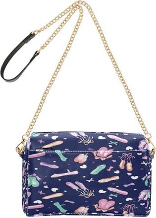 HMZXZ Ballerine Pantoufles Sac à bandoulière pour femme en cuir Petit sac à main bandoulière Peinture