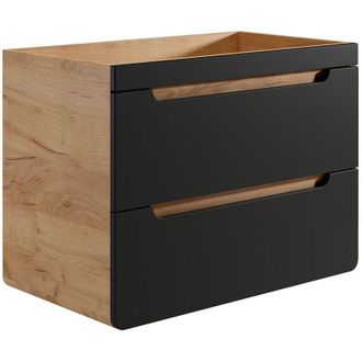 Vente-Unique Vente-unique - Meuble sous vasque suspendu coloris naturel et anthracite - 80 cm - aruba
