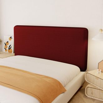 Generic Stretch Kopfteil Bezug King Queen Full Size Hochelastischer Bettkopfteil Bezug Staubdichter Schutzh&uuml;lle f&uuml;r Schlafzimmerdekoration Burgund Gesamtl&auml;nge