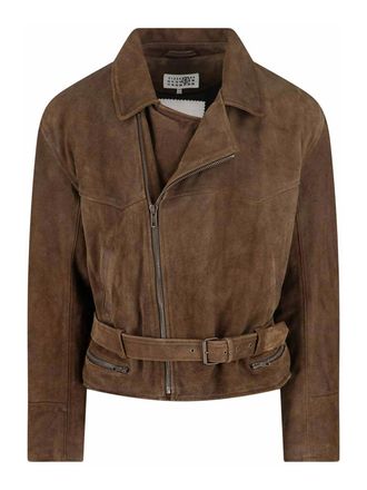 Maison Margiela Blouson En Cuir - Marron