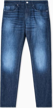 A|X Armani Exchange Mens J14-slim fit, Back Logo Jeans, Blue, 34