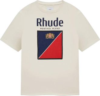 Rhude Homme, Tops, Blanc, Taille: XL Collins Fumar Print T-Shirt