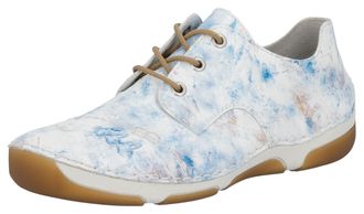 Rieker Sneaker RIEKER, Damen, Gr. 41, wei&szlig;, blau, Lederimitat, Schuhe Sneaker, Schn&uuml;rschuh, Halbschuh, Casual-Schn&uuml;rer mit softer Innensohle