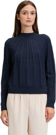 Betty&Co Strickpullover Damen Strickpullover mit Stehkragen (1-tlg) Struktur