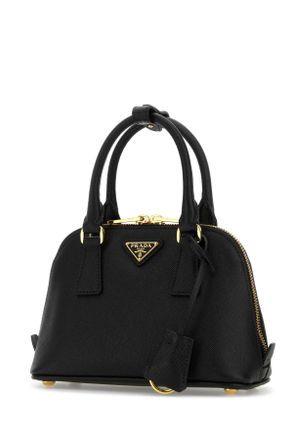 Prada Womens Black Leather Handbag Nero Vitello Borse A Mano Bag