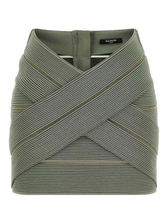 Balmain Mini Jupe - Vert