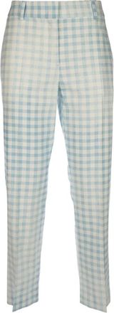 Ermanno Scervino Femme, Pantalons, Bleu, Taille: 40 FR Pantalon Vichy Check