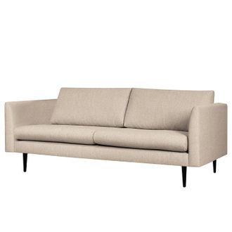 Loftscape home24 3-Sitzer Sofa Kayena Beige Webstoff Inas 202 x 78 x 93cm Schwarz Modern