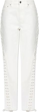 Rotate Rotate Birger Christensen, Femme, Jeans, Blanc, Taille: W28 Jeans Avec La&ccedil;age D&eacute;coratif