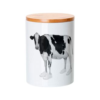 Fabulous Keramiktopf mit Bambusdeckel - Sneakerhead Kuh Schuh Collage Art Surrealismus - 739 ml (25 oz) - Topf