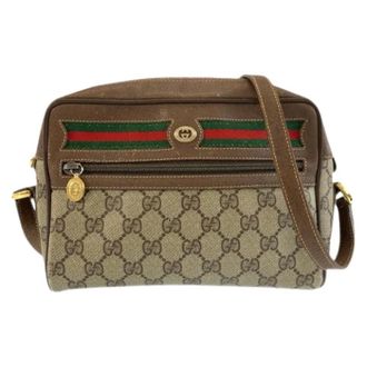Gucci Pre-owned GG Supreme Canvas Leder Schultertasche - - Pre-owned - Damen - Braun - ONE SIZE