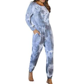 Generic Surv&ecirc;tement pour femme - Ensemble complet &agrave; manches - 2 pi&egrave;ces - Poche de loisirs - Pantalon de surv&ecirc;tement pour femme - Ensemble de sport pour femme,