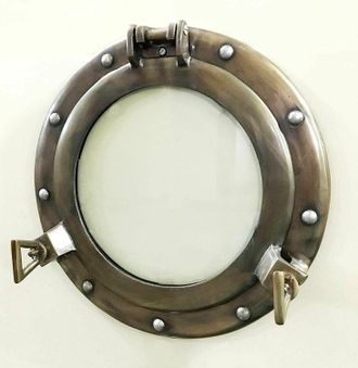 Generic Bullauge, 30,5 cm, maritimes Marine, Wandbehang, Bullauge, Schiff Fenster, Bullauge, Glas, Messing, Fenster, Spiegel, Wanddekoration, Bullaugen
