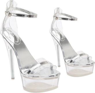 Frcolor Sandales &agrave; Talons Hauts Transparentes Femme Super Talons Fins Chaussures de Danse &Eacute;l&eacute;gantes pour Sorties et Soir&eacute;es