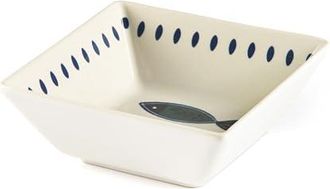 Excelsa Ocean, Set mit 6 Schalen aus Keramik, 13 x 13 cm, Dekoration Fische blau