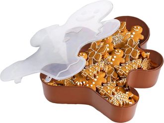 Generic Weihnachtliche Servierplatte | Servierplatte mit Deckel,Feiertags Snack Beh&auml;lter | F&uuml;r Leckereien Popcorn Dip Dessert Party K&uuml;chentisch Halloween Herb