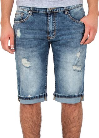 ESRA Herren Jeans Shorts Herren Kurze Hosen Herren Kurze Jeans Hose Bermuda Shorts Sommer Hose A370