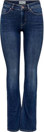 Only Jean Flared ONLBLUSH Taille Moyenne Flared Fit Jeans Dark Blue Denim XL 34 Dark Blue Denim XL / L34