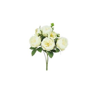 Ligne D&eacute;co Fleurs Artificielles Bouquet de Pivoines R&eacute;aliste Mariage D&eacute;coration 32cm Blanc Lot de 2 Fausses Fleurs D&eacute;coration Int&eacute;rieur Maison Bureau Jardin