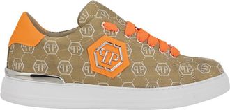 Philipp Plein Low-Top Sneakers Jacquard Monogram - - Shoes - Herren - Gr&uuml;n - 41 EU