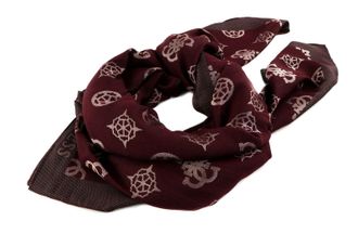 Guess Fynna Kefiah Scarf 125X125 Mocha Logo/Merlot