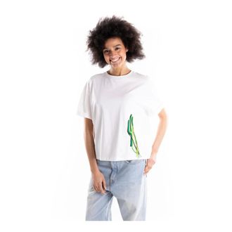 Akep Femme, Tops, Blanc, Taille: 40 FR T-shirt &agrave; patch brod&eacute;