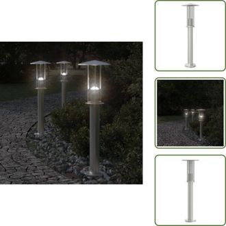 vidaXL The Living Store - Lampadaire dext&eacute;rieur argent&eacute; 60 cm acier inoxydable - Lampadaire Exterieur - &Eacute;clairage Ext&eacute;rieur - Luminaire Ext&eacute;rieur - Lampe