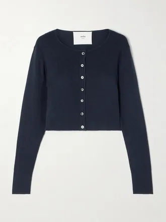 arch4 Cardigan Raccourci En Soie Et Cachemire Mélangés Naples - Bleu