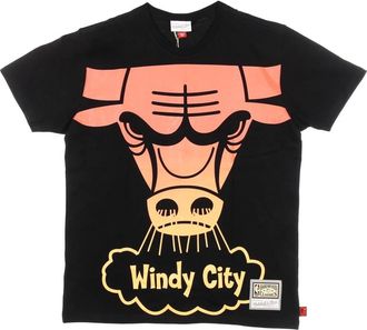Mitchell & Ness Kurzarm-Rundhals-T-Shirt - - Tops - Herren - Schwarzk - L