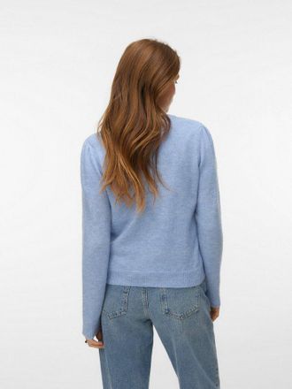 Vero Moda Strickjacke VMFIORELLA EMB LS O-NECK SHORT CARD BOO mit Blumenstickerei