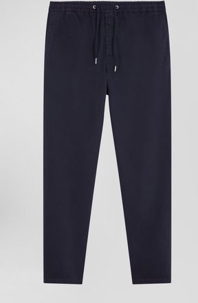 Eden Park Pantalon Taille &Eacute;lastique En Coton Stretch Bleu Marine Coupe Modern