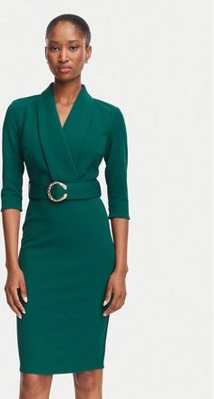 Rinascimento Rinascimento Coctailkleid CFC0131082003 Dunkelgr&uuml;n Regular Fit