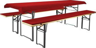 Brandsseller Auflagenset für Bierzeltgarnituren 3-teilig 2 Bankauflagen gepolstert 220x25 cm und 1 Tischdecke 240x90 cm für alle gängigen Festzeltgarnituren Bierba