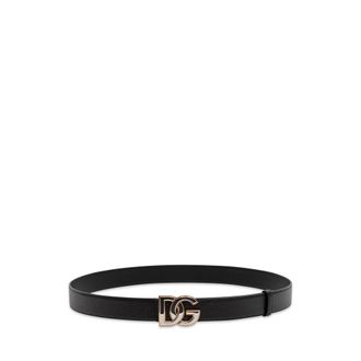 Dolce & Gabbana Cintura Logata Vitello - - Accessories - Herren - Schwarzk - 120 CM