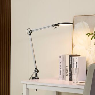 Lindby LED Klemmleuchte Nyxaris (Touchdimmer) dimmbar (Modern) in Alu u.a. für Arbeitszimmer & Büro (1 flammig,) - Tischlampe, Tischleuchte, Leselampe, Nacht