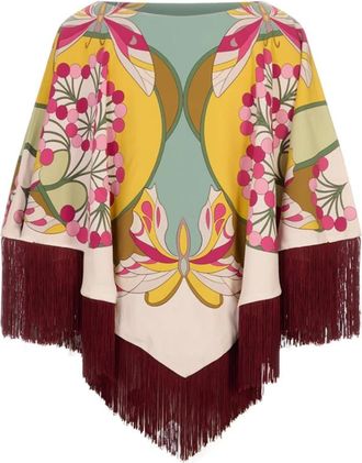 La DoubleJ Femme, Vestes, Multicolore, Taille: ONE Size Mini Poncho R&eacute;versible