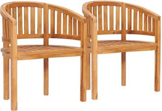 vidaXL Vidaxl - Chaises en forme de banane lot de 2 Bois de teck solide