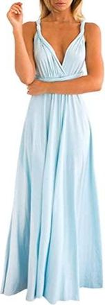 Onsoyours Femme Robe Longue de Cérémonie Chic Robe Multi-Style Sexy Taille Haute sans Manche Robe dEté Bandage de Soirée Cocktail Demoiselle dhonneur Mariage Fê