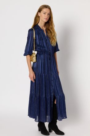 Gerard Darel Robe longue satinée à lurex - LYDIE - Encre