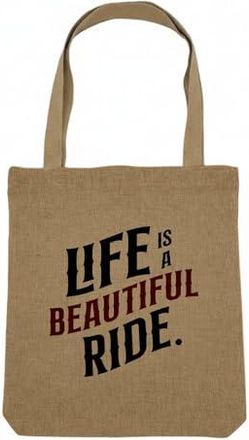 Fabulous Sac Shopping Tote Bag Aspect Lin - Life is a Beautiful Ride Motorcycle Big Bike Cafe Racer - Sac de Courses Toile Epaisse 360g Beige Naturel Cabas Por