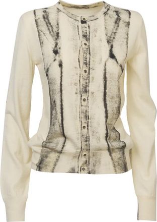 Maison Margiela Femme, Pulls, Blanc, Taille: 42 FR Cardigan Imprim&eacute;
