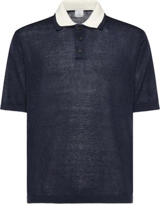 Eleventy Homme, Tops, Bleu, Taille: S Polo &agrave; double col