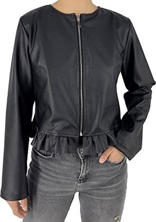 JOPHY & CO. Veste femme en simili cuir courte (cod. 6716), noir, L